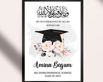 Personalised Graduation Print, Islamic Graduation Gift, Muslim ...