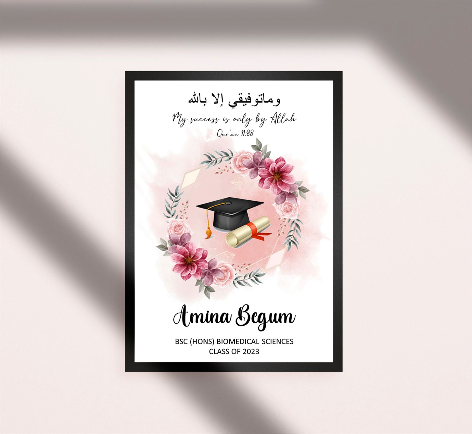 Personalised Graduation Print, Islamic Graduation Gift, Muslim ...