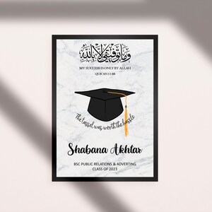 Personalised Graduation Print, Islamic Graduation Gift, Muslim ...