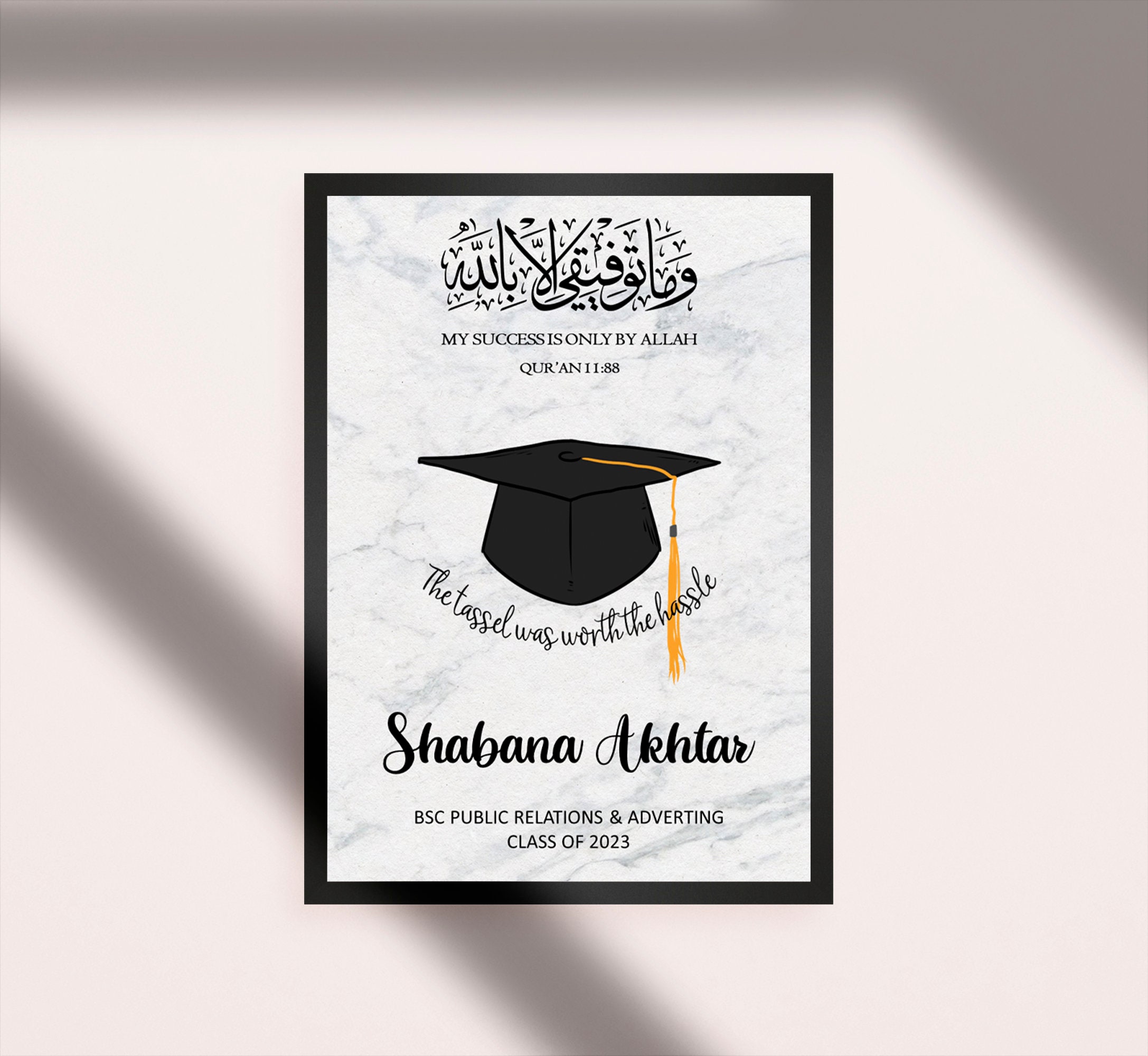 Personalised Graduation Print, Islamic Graduation Gift, Muslim ...