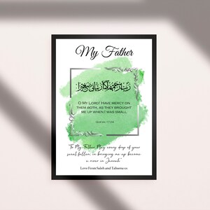 Islamic Dad Print, Parents Gift, Father Day Gift, Muslim Dad Gift ...