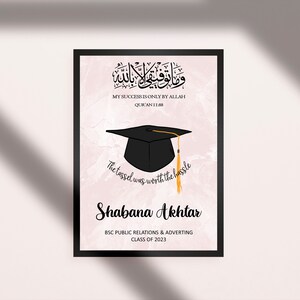 Personalised Graduation Print, Islamic Graduation Gift, Muslim ...
