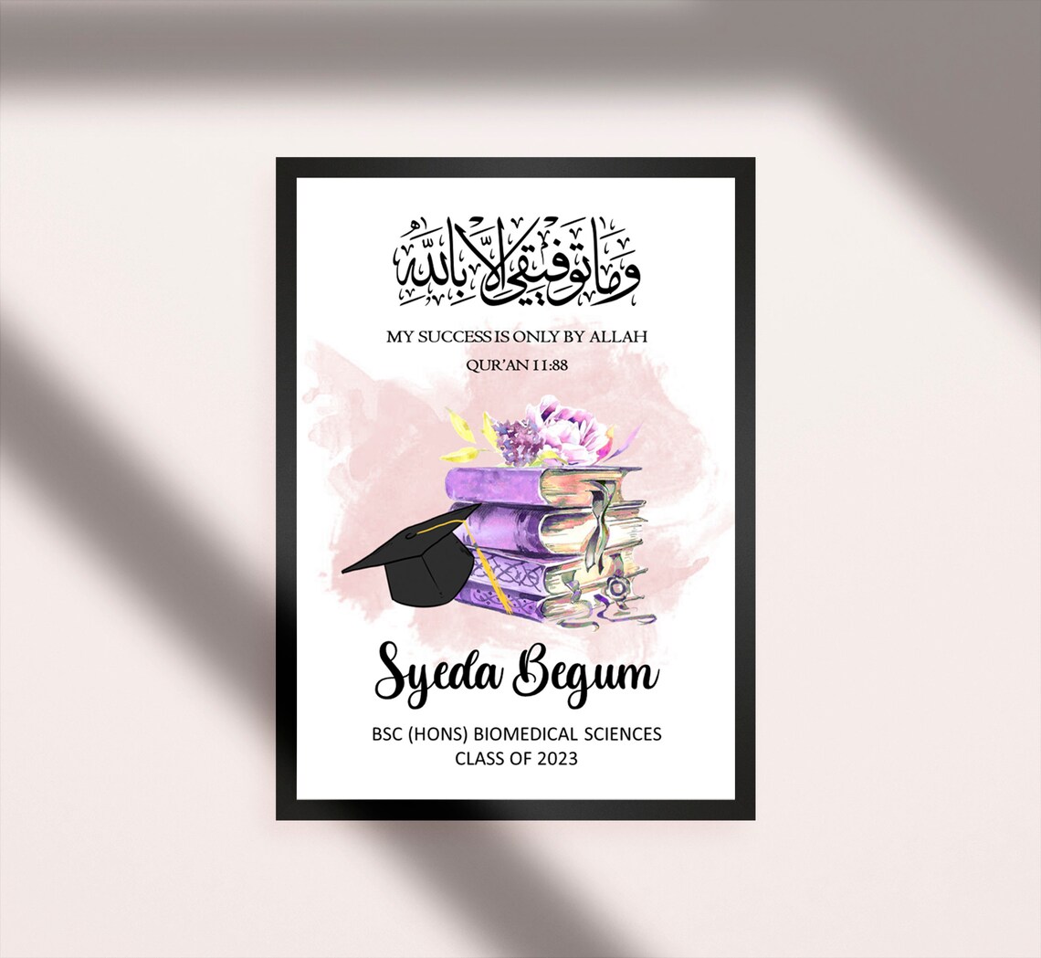 Personalised Graduation Print, Islamic Graduation Gift, Muslim ...