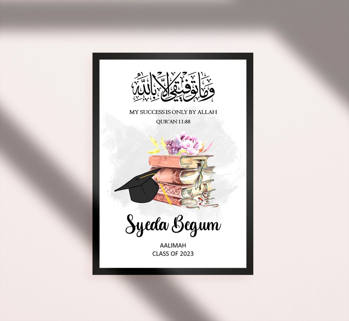 Personalised Graduation Print, Islamic Graduation Gift, Muslim ...