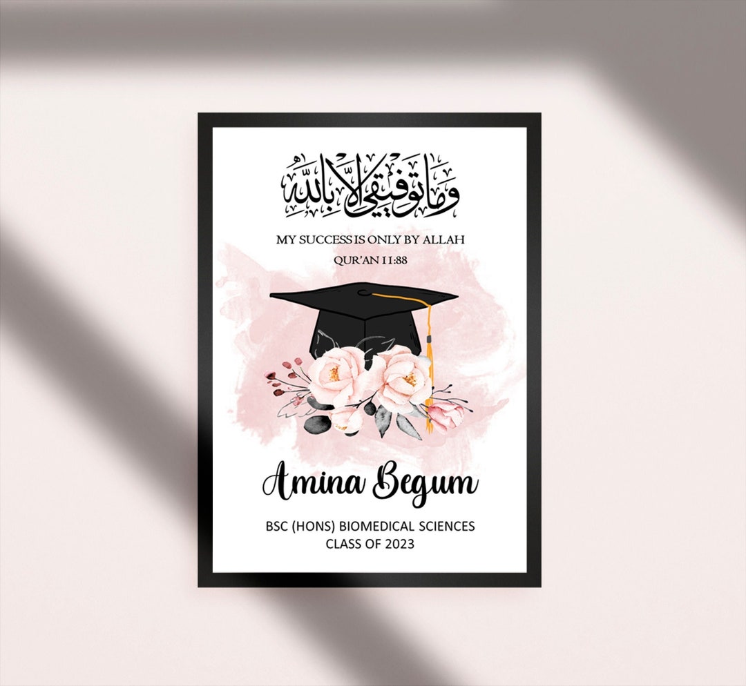 Personalised Graduation Print, Islamic Graduation Gift, Muslim ...