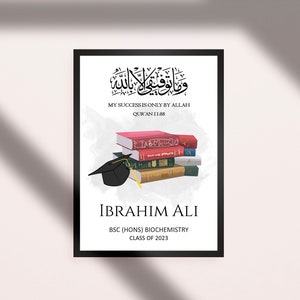 Personalised Graduation Print, Islamic Graduation Gift, Muslim ...