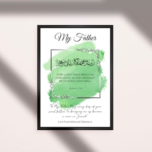 Islamic Dad Print, Parents Gift, Father Day Gift, Muslim Dad Gift ...
