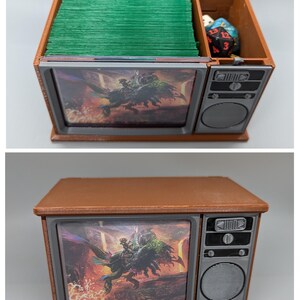 Console TV Retro Deck Box for 100 Double Sleeved Cards Plus Dice MTG ...