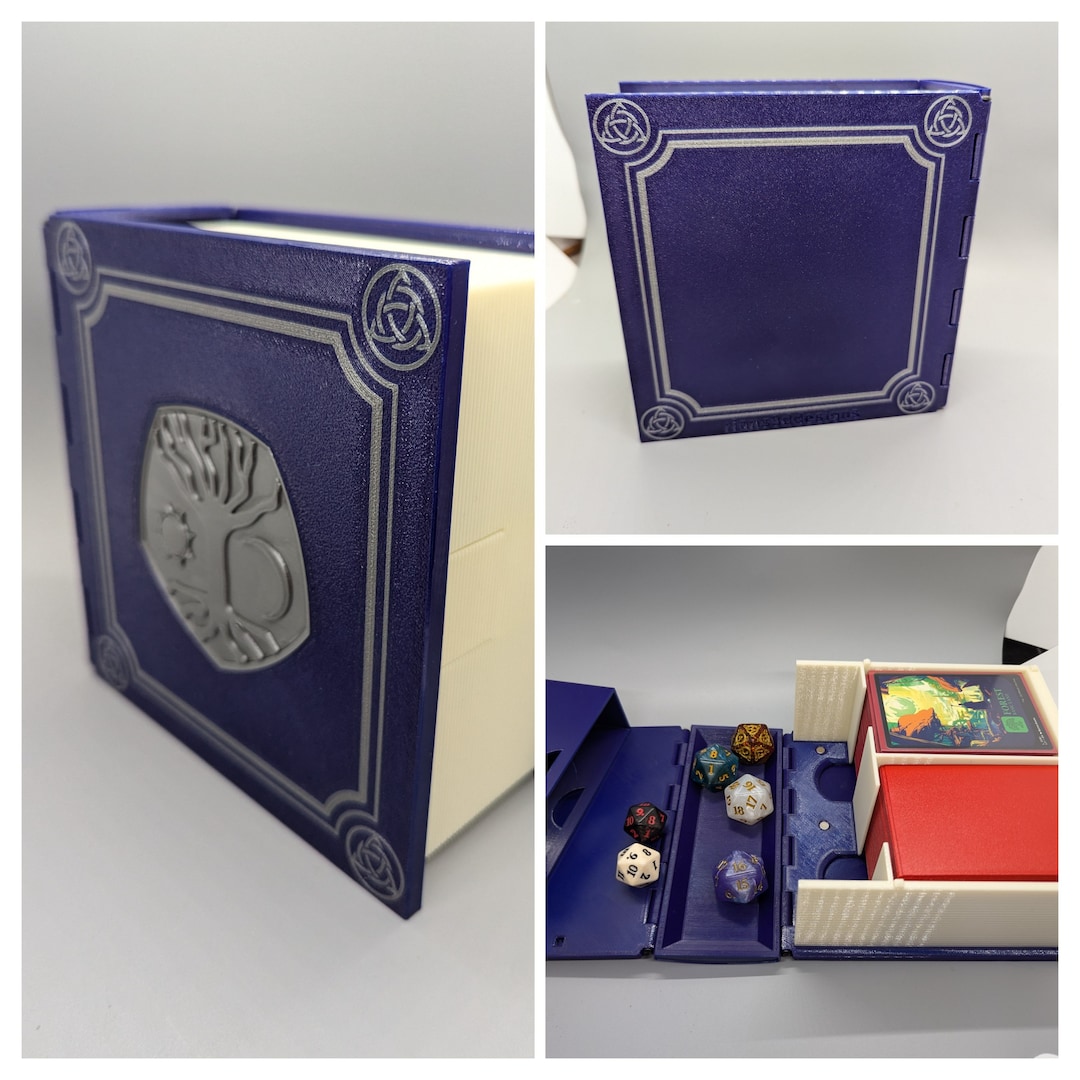 Spell Book Double Deck Box for 2 Decks Magic the Gathering Commander ...