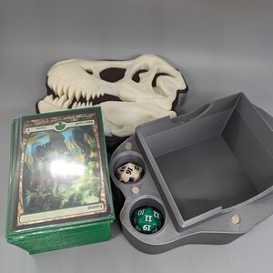 T-rex Dinosaur Skull Deck Box for MTG Commander or Other TCG 100 Double ...