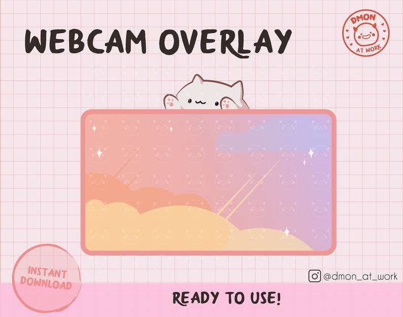 Webcam Overlay Bongo Cat Meme / Cámara web Gato - Etsy México