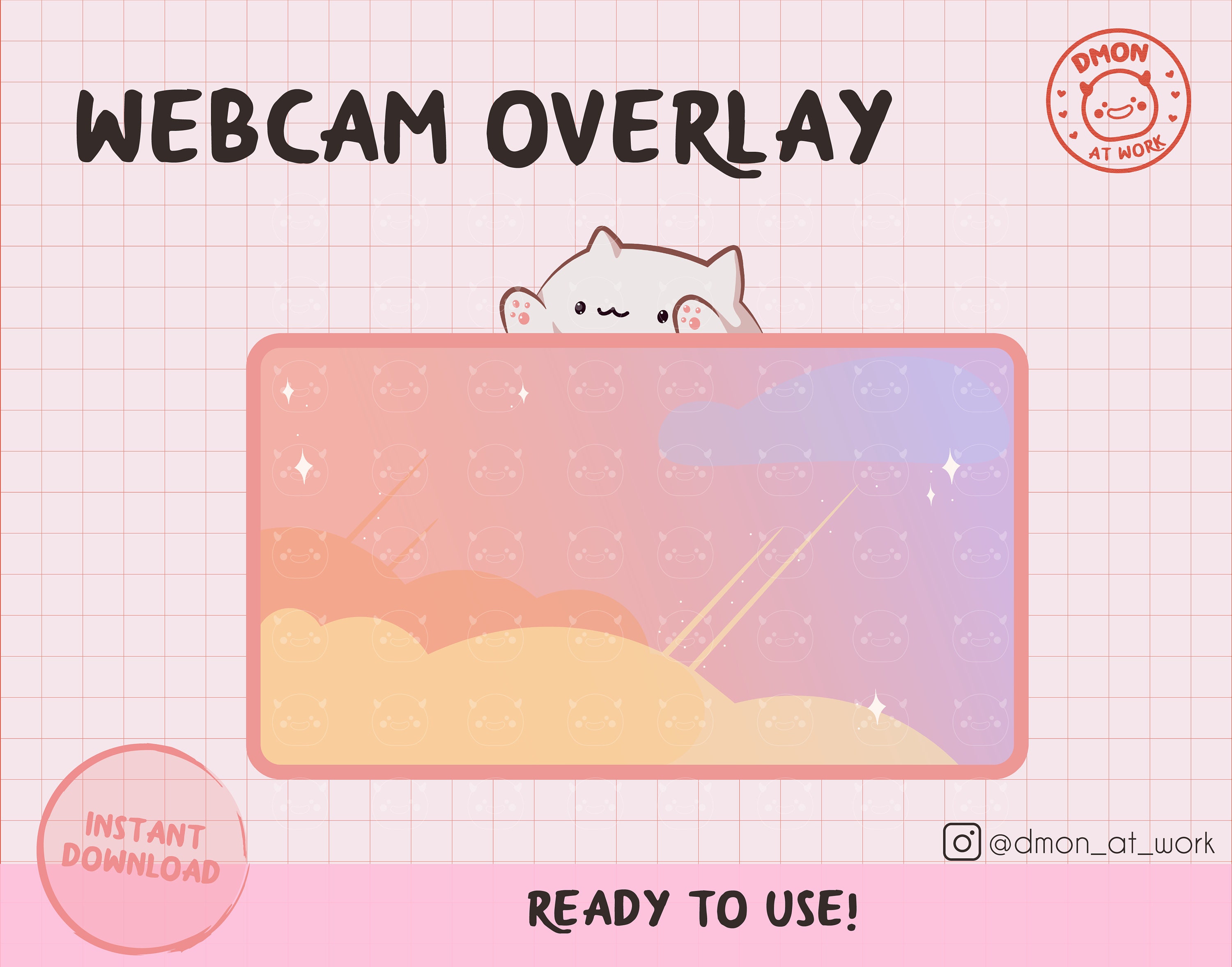 Webcam Overlay Bongo Cat Meme Cámara Web Gato Etsy De