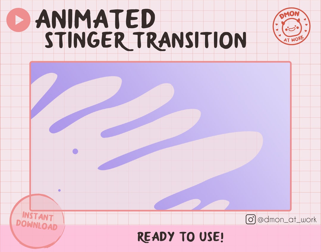 Animated Stinger Liquid Transition Purple Gradient/ Animated Liquid ...