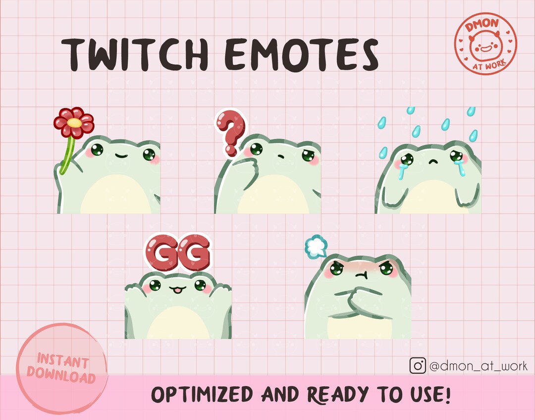 Twitch Emotes Bundle / Cute Green Frog / Adorable Green Frogs Discord ...