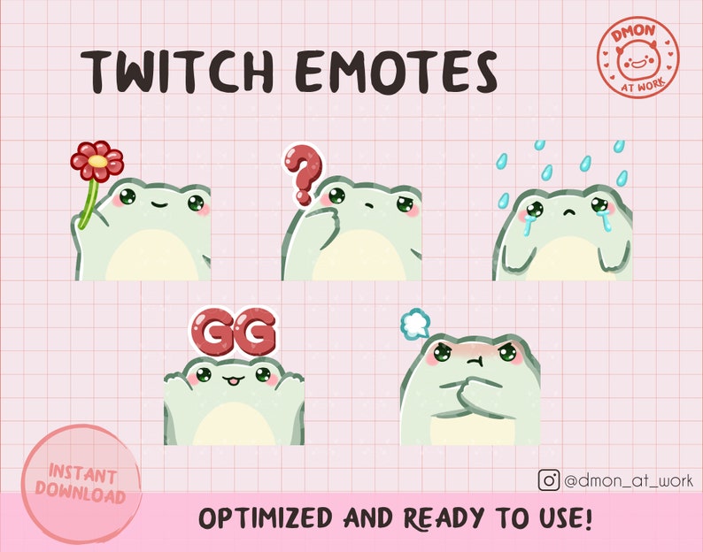Twitch Emotes Bundle / Cute Green Frog / Adorable Green Frogs Discord ...
