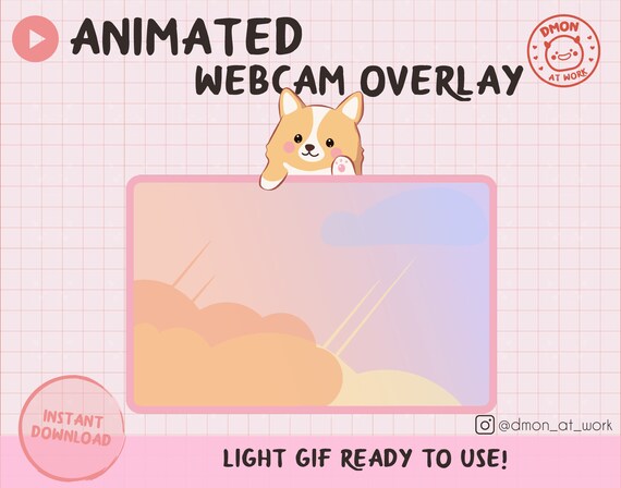 Bongo Dog Corgi Animated Webcam Overlay Meme / Cámara Web - Etsy Finland