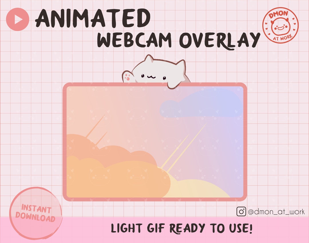 Bongo Cat Animated Webcam Overlay Meme / Cámara Web Animada Gato - Etsy