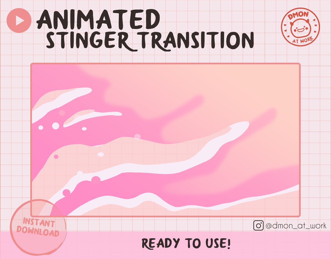 Animated Stinger Transition Pink Liquid / Transición De Escena Líquida ...