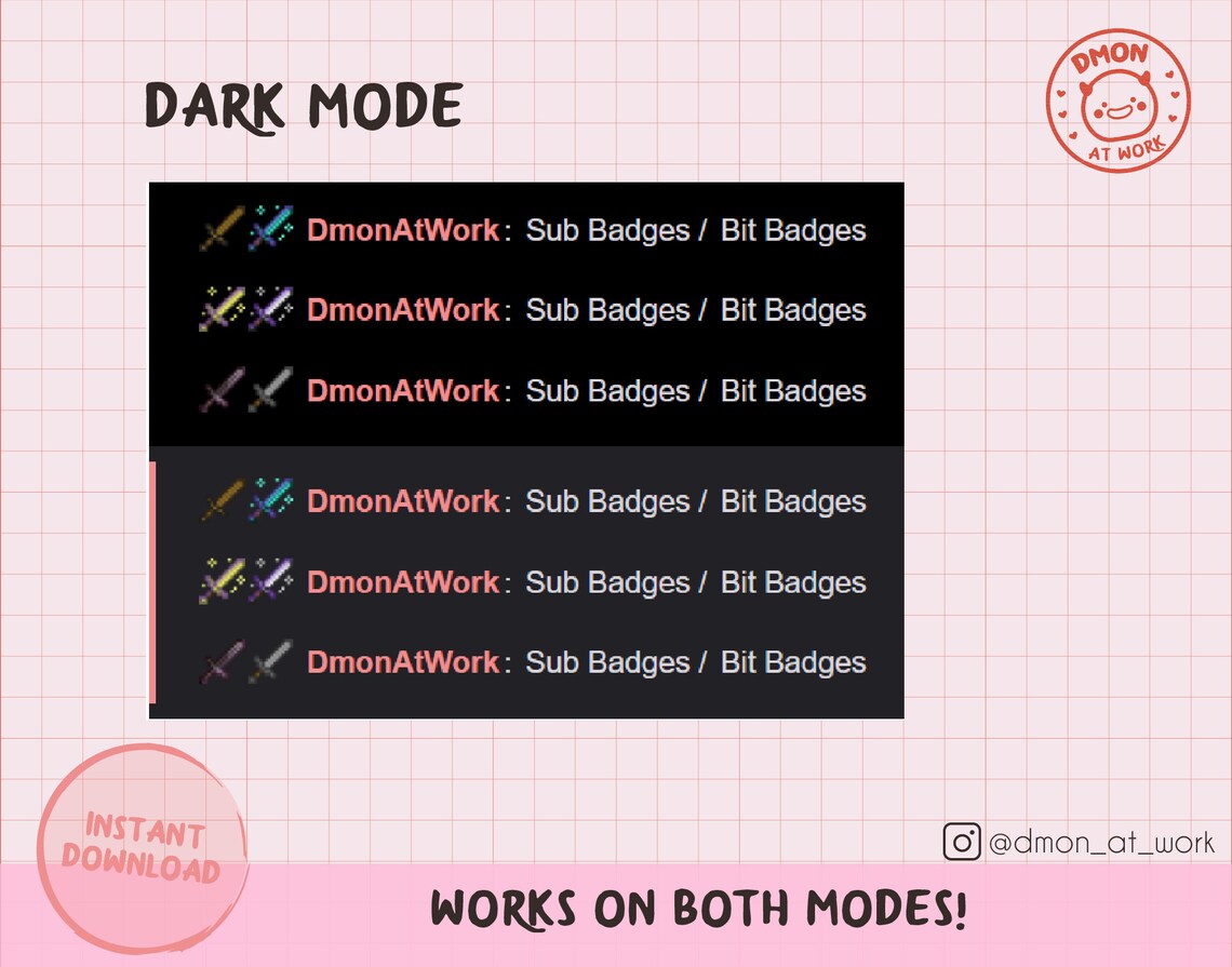 Twitch Badges Minecraft Sword 3 Tiers Sub/bit Package - Etsy