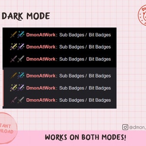 Twitch Badges Minecraft Sword 3 Tiers Sub/bit Package - Etsy