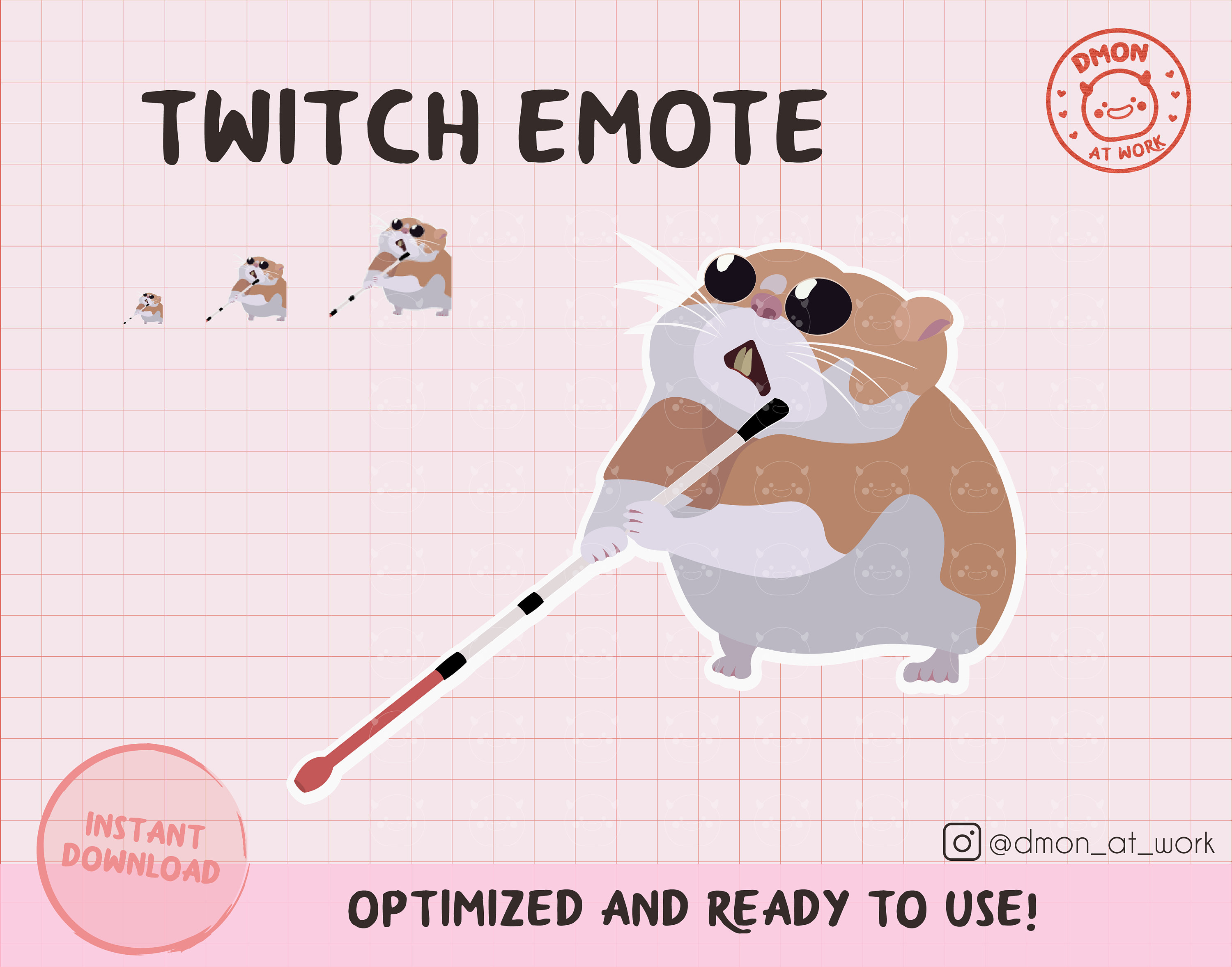 Twitch Emote Blind Hamster Meme / Hámster Ciego Meme - Etsy Australia