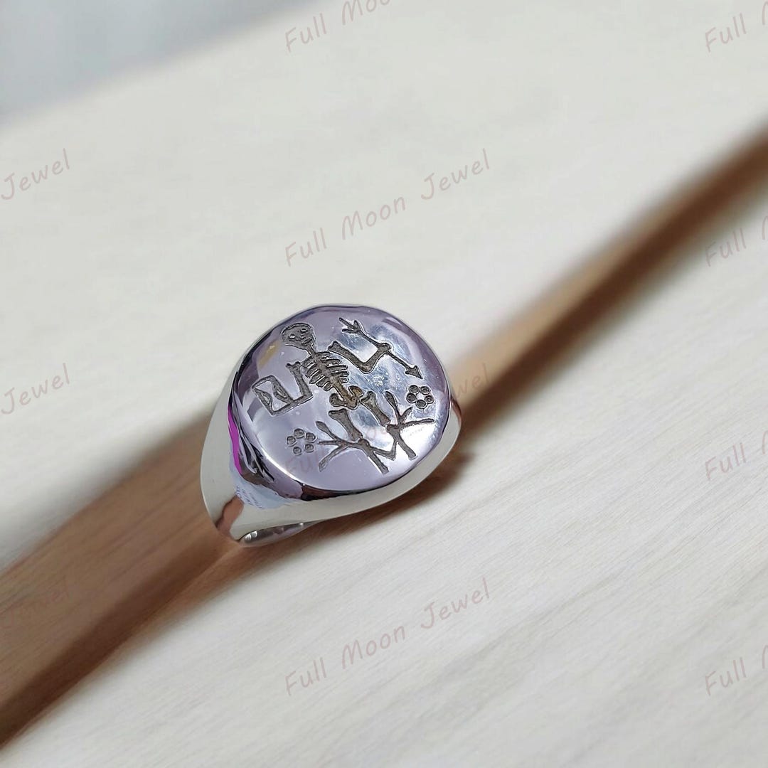 Memento Mori Amor Fati Ring | Stoic Signet Ring | 925 Sterling Silver ...