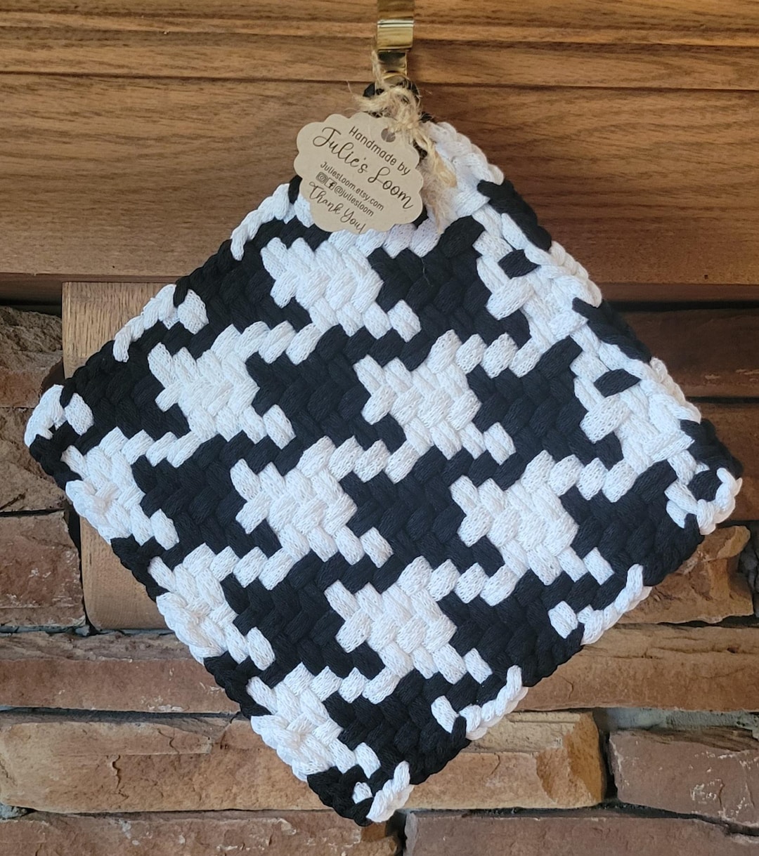 Lazy Cow Woven Potholder Trivet Hot Pad Coaster Farmhouse Kitchen Farm ...