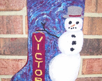 Hooked Rug Snowman PDF PATTERN Only Rue23paris Hooked Rug Snowman ...
