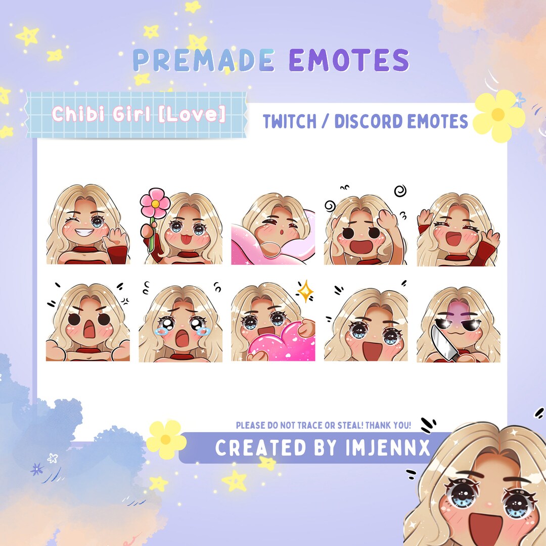 10 Starter Pack [color Variant Love] // Twitch Emotes - Etsy