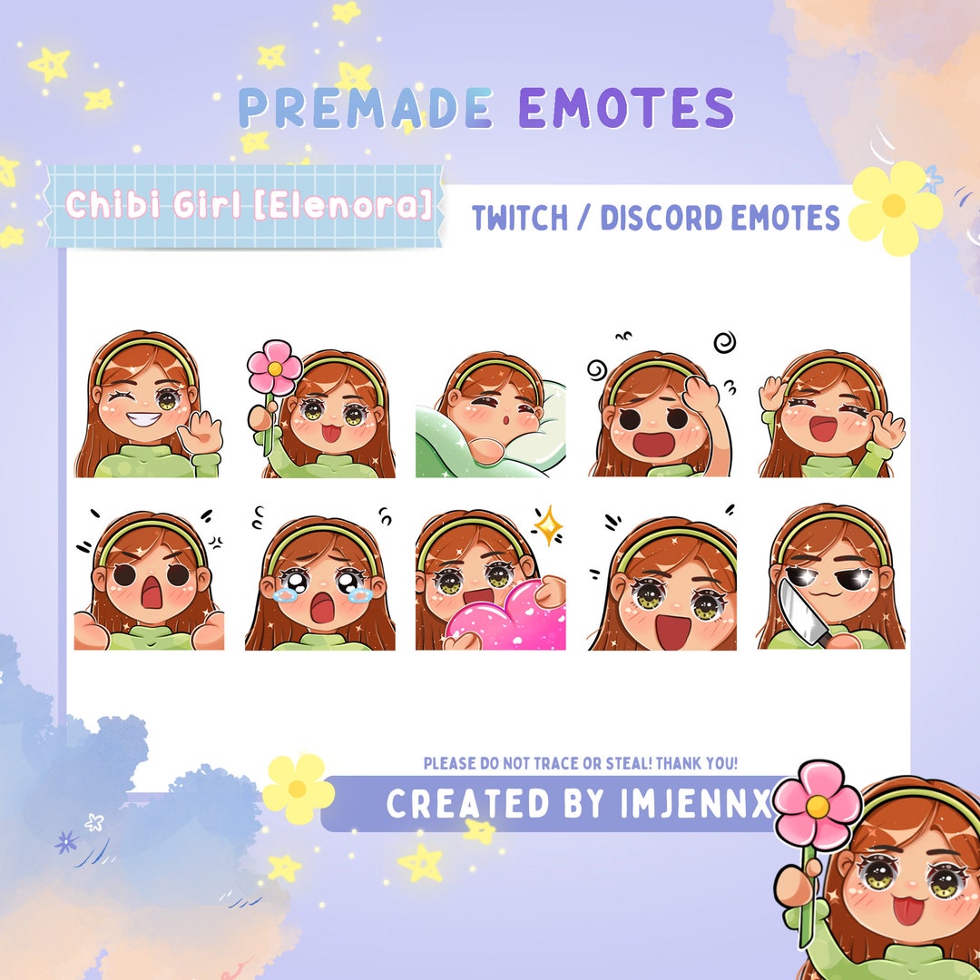 10 Starter Pack [color Variant Elenora] // Twitch Emotes - Etsy