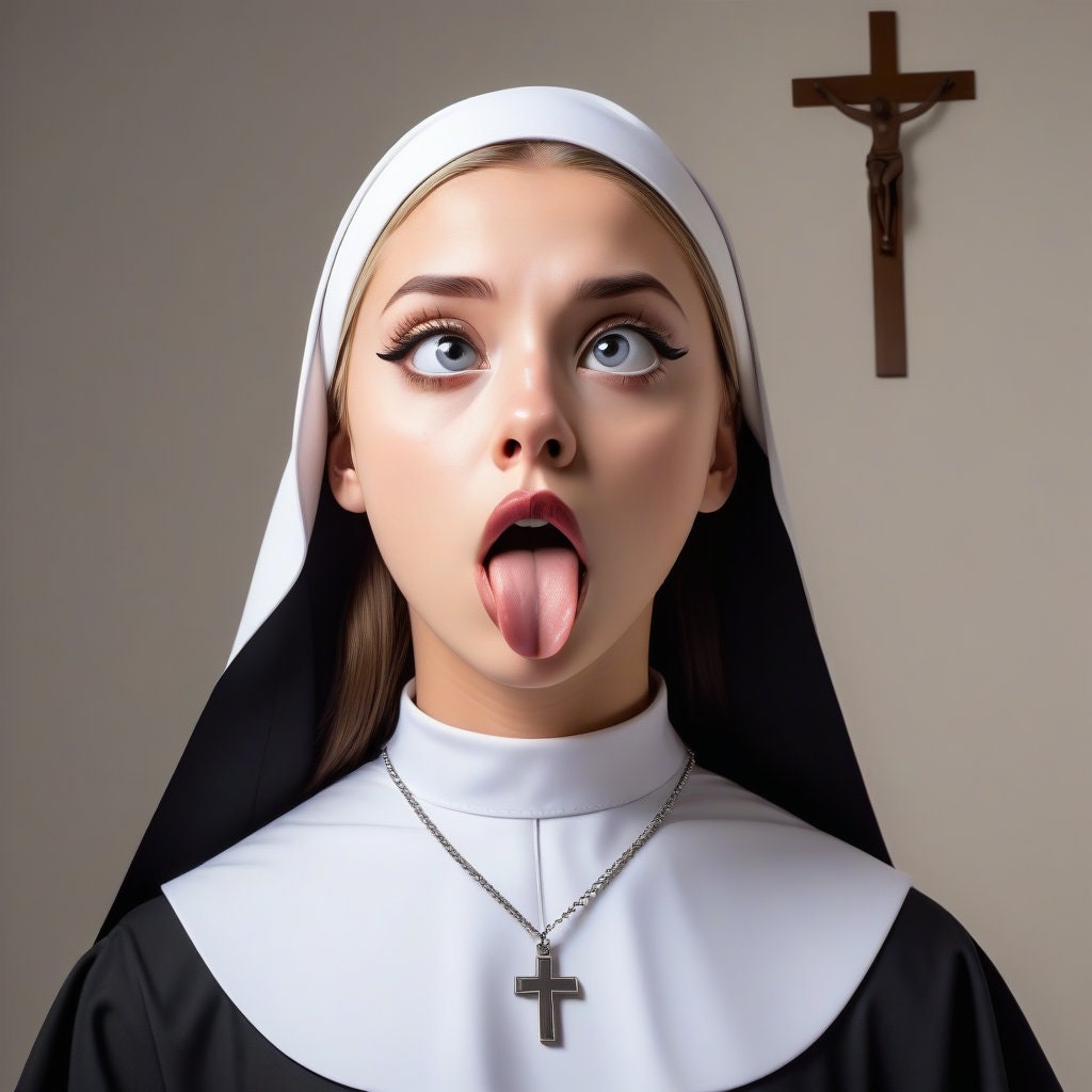 Pack of 20 Unique Nun Ahegao Face Pngs: Edgy, High-quality Digital Art for Creative Projects ...
