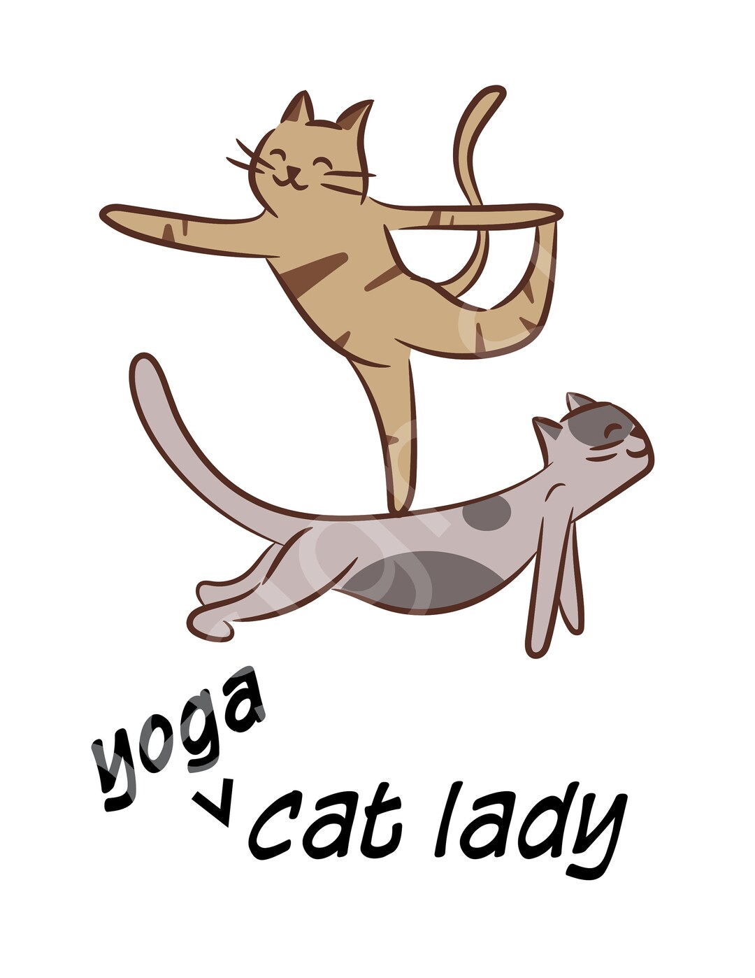 Yoga Cat Lady Funny Yoga Cat Digital PNG File for - Etsy