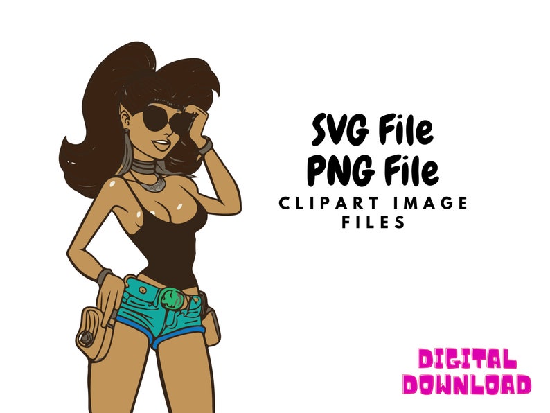 Sexy Black Girl Clipart Image Files Svg Png Digital Sublimation