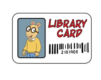 Arthur Library Card Svg - Etsy