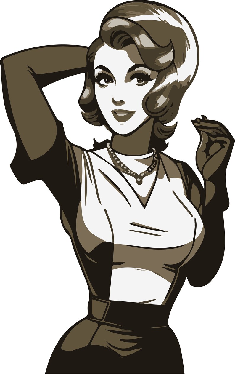 Retro Sexy Pin Up Girl Svg Png Pdf Professional Etsy