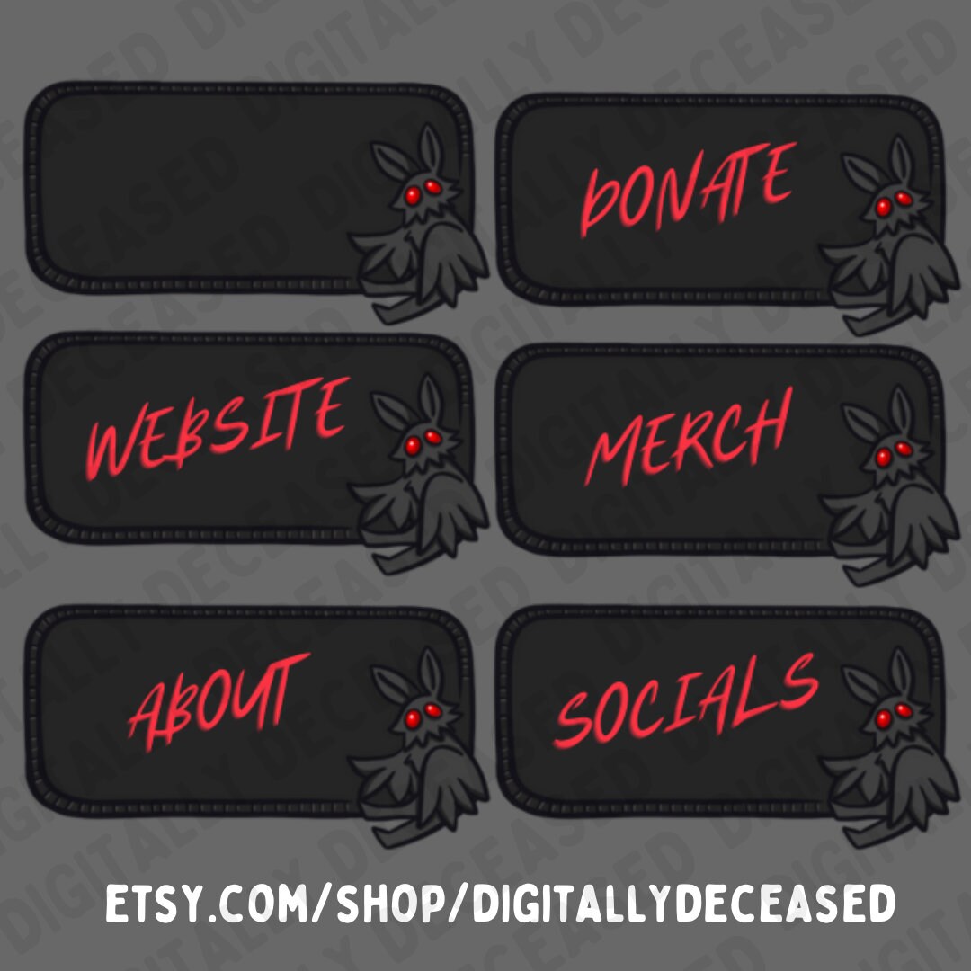 25 Cute Mothman Twitch Panels | Creepy Cute Cryptid Streamer Assets - Etsy