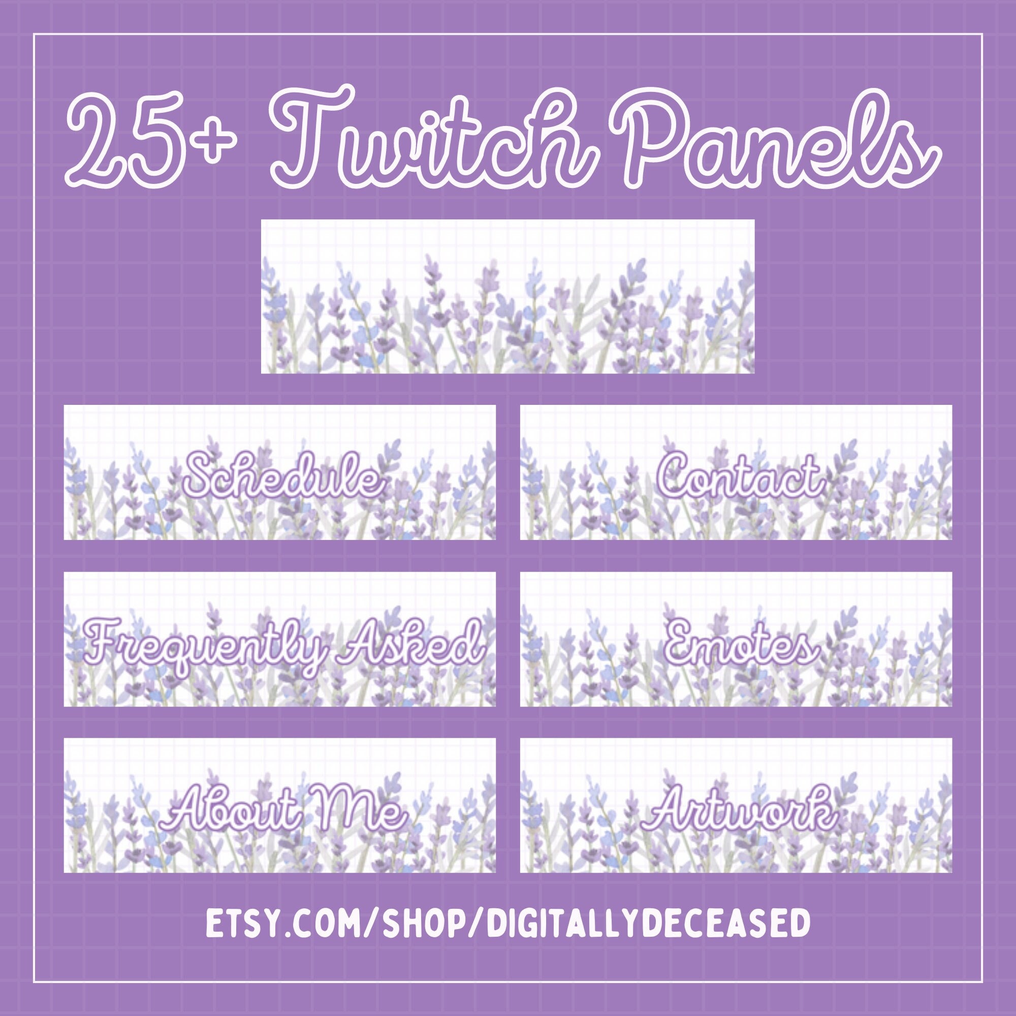 25+ Aesthetic Lavender Floral Twitch Panels | Cozy Streamer Assets - Etsy
