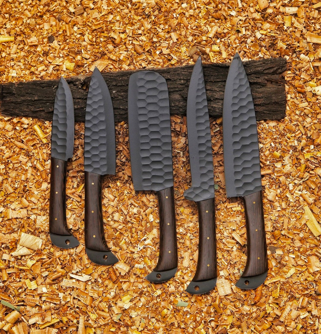 Hand Forged Carbon Steel, D Steel Knife Set Chef Knife Set Custom Knife Set Gift for Husband ...