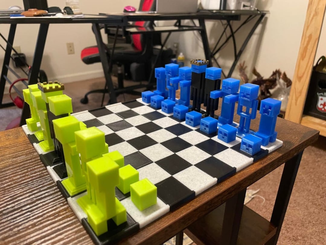 Minecraft Chess Set - Etsy
