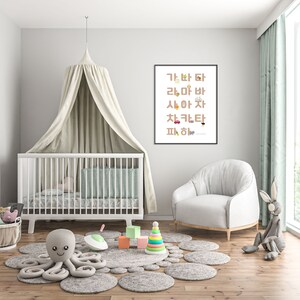 Korean Alphabet, Korean Poster, Korean Words, Korean Print, Korean ...