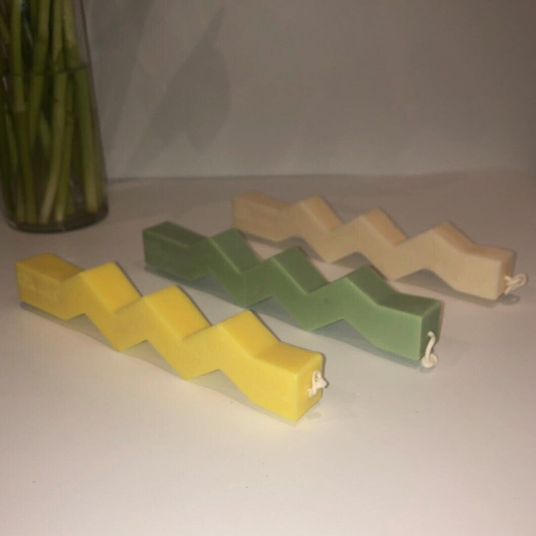 Zigzag Candle Wavy Candle Unique Candle Personalized Gift Candle Soy Candle Gift Stocking ...