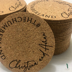 Custom Engraved Cork Coasters Customizable for Any Event Wedding Decor ...