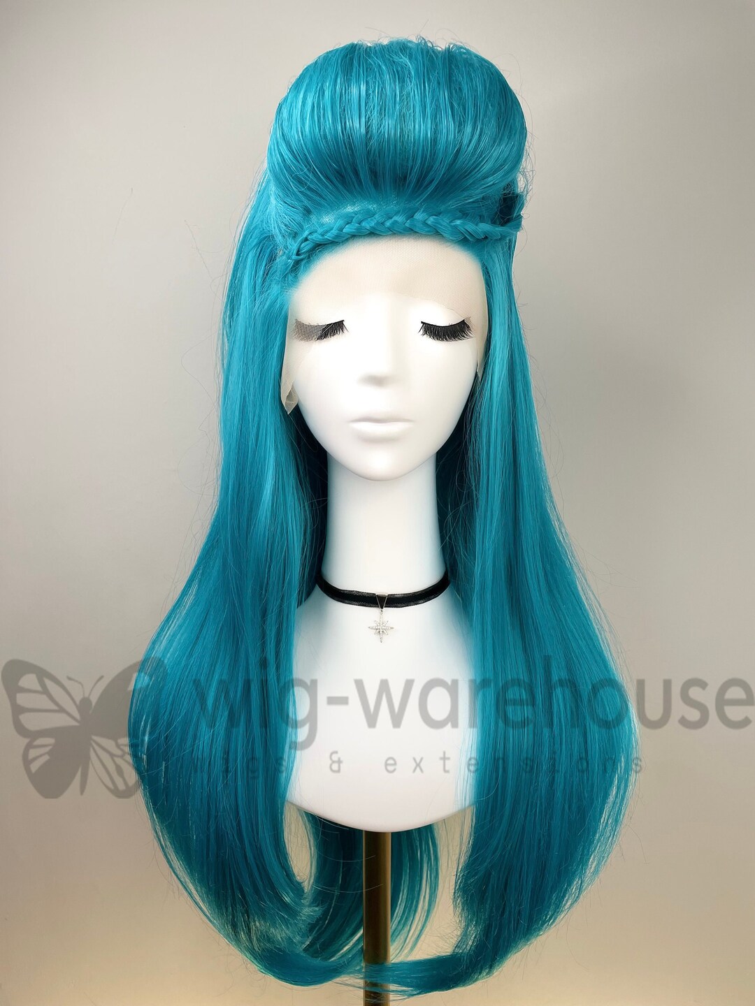 Synthetic Lace Wig Cyan Crest - Etsy