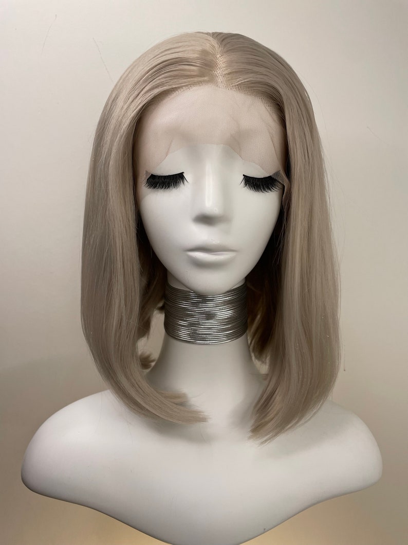 Synthetic Lace Bob Wig - Light Grey - Etsy