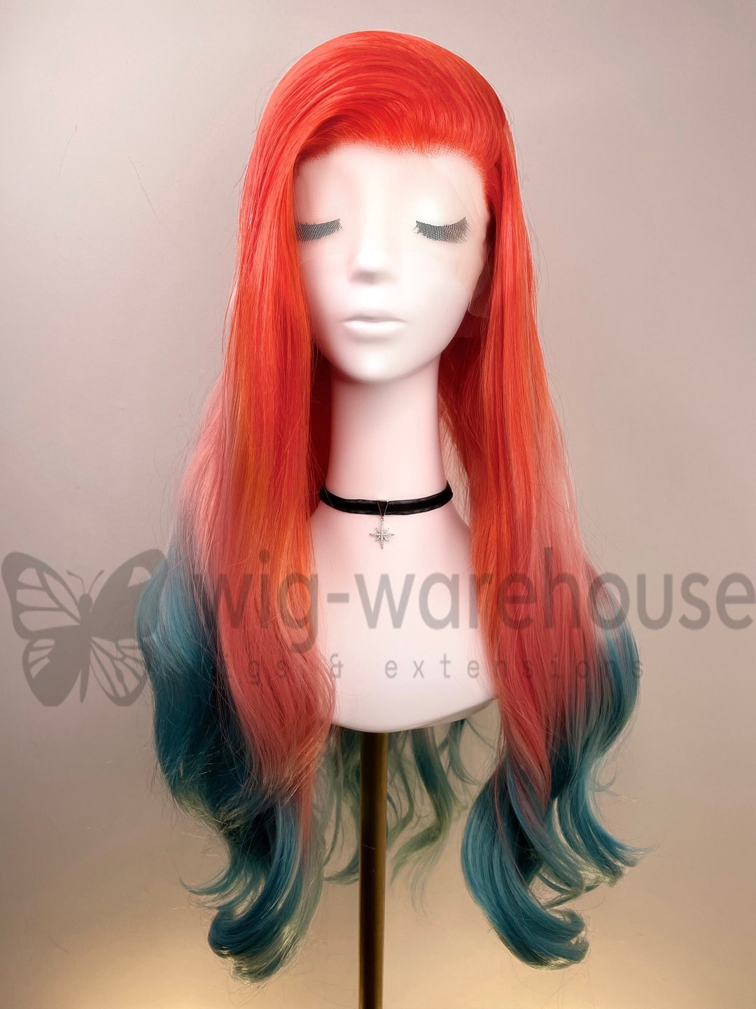 Synthetic Lace Wig | Long Curly - Strawberry Chartreuse - Etsy