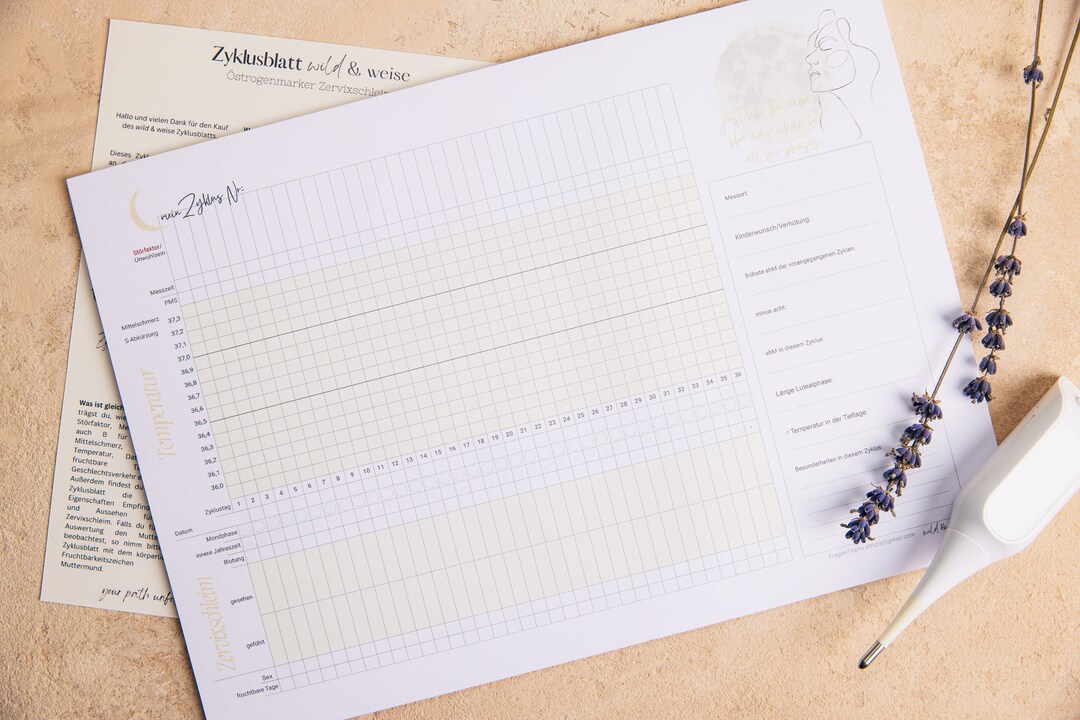 Wild & Wise Cycle Sheet Cervical Mucus NFP (for Printing, Including ...