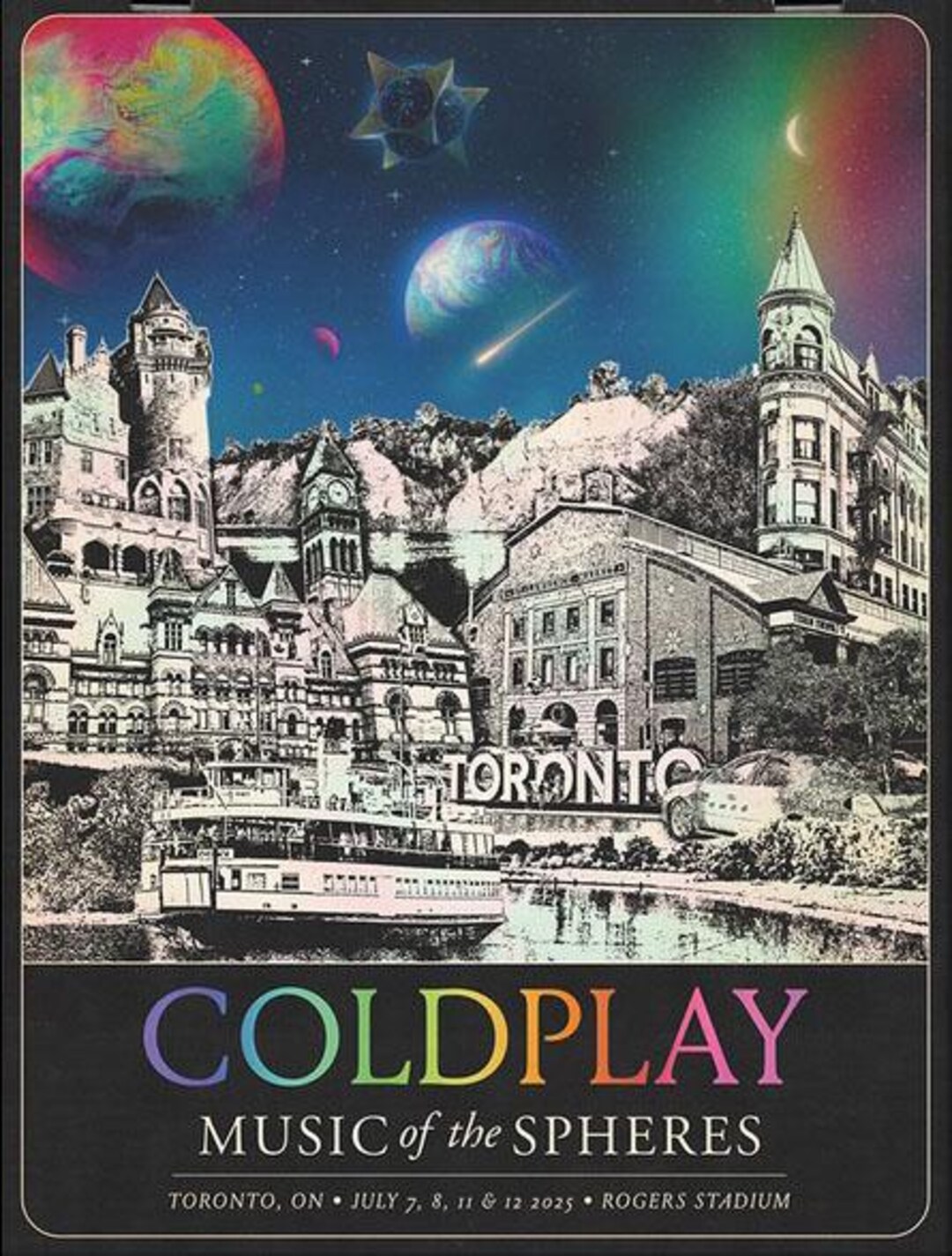Poster Toronto ON Coldplay July 7,8,11&12 2025 Rogers Stadium Poster - Etsy Canada
