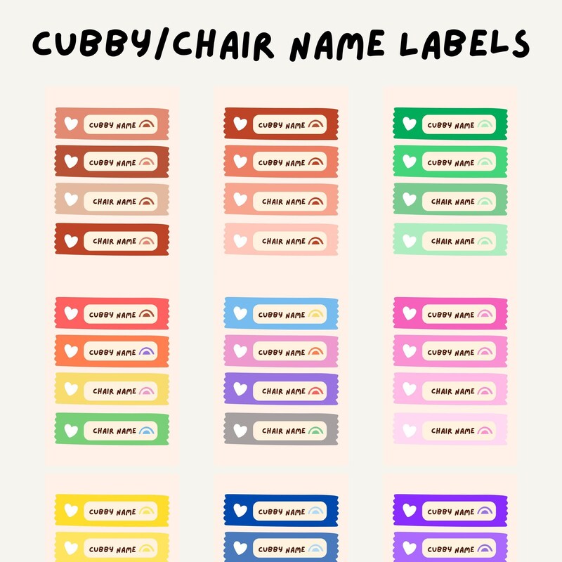 Cubby Labels - Etsy