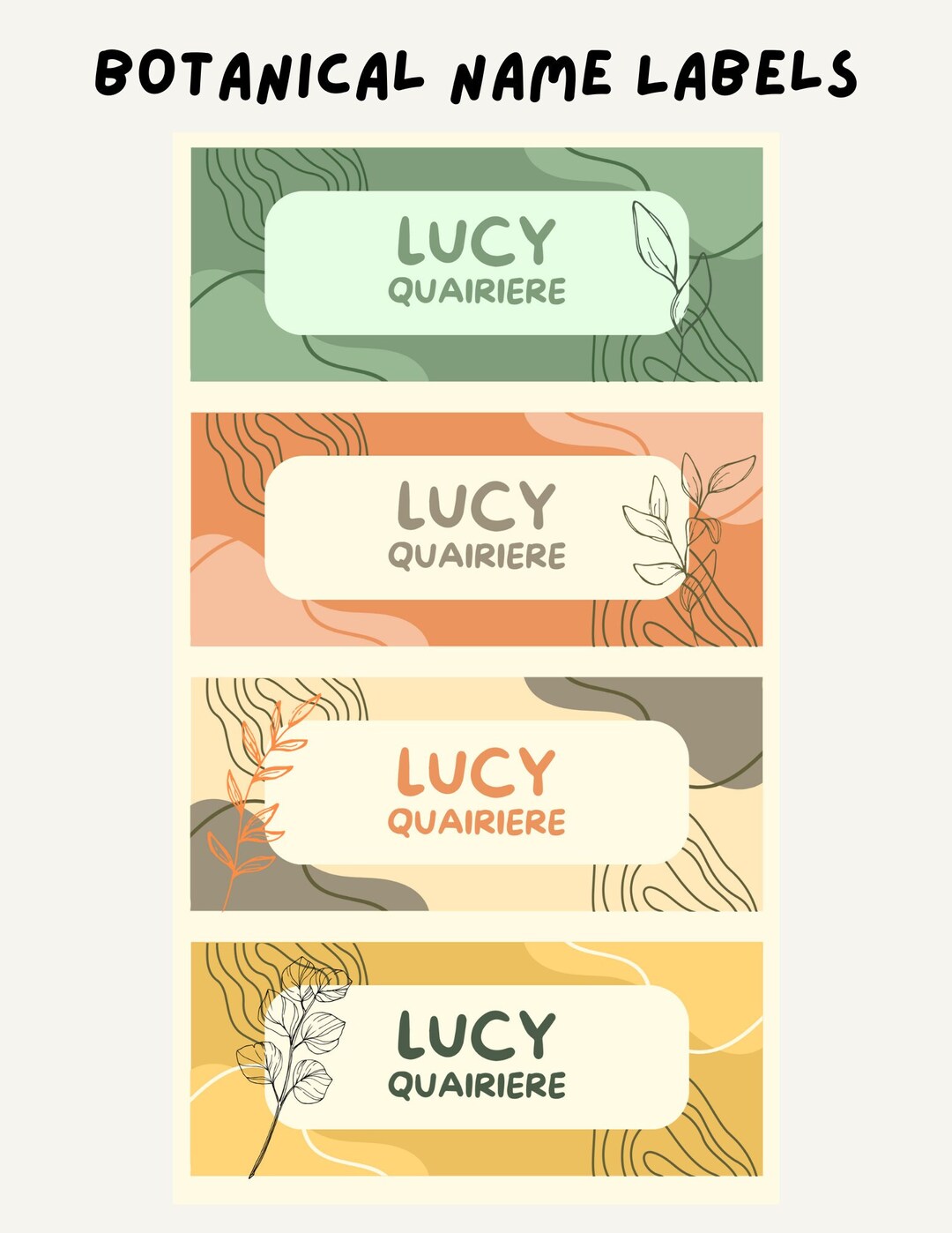 Botanical Themed Classroom Tags, Classroom Tags, Classroom Decor, Boho ...