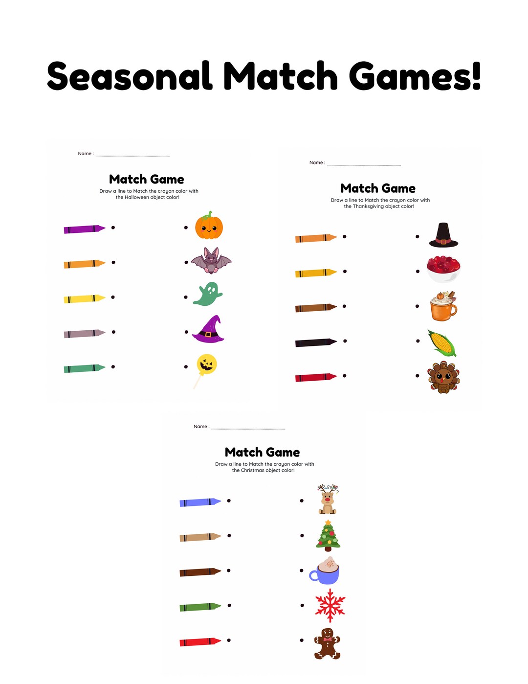 Seasonal Color Matching for Pre- K • Prek Fine Motor • Preschool Tools ...